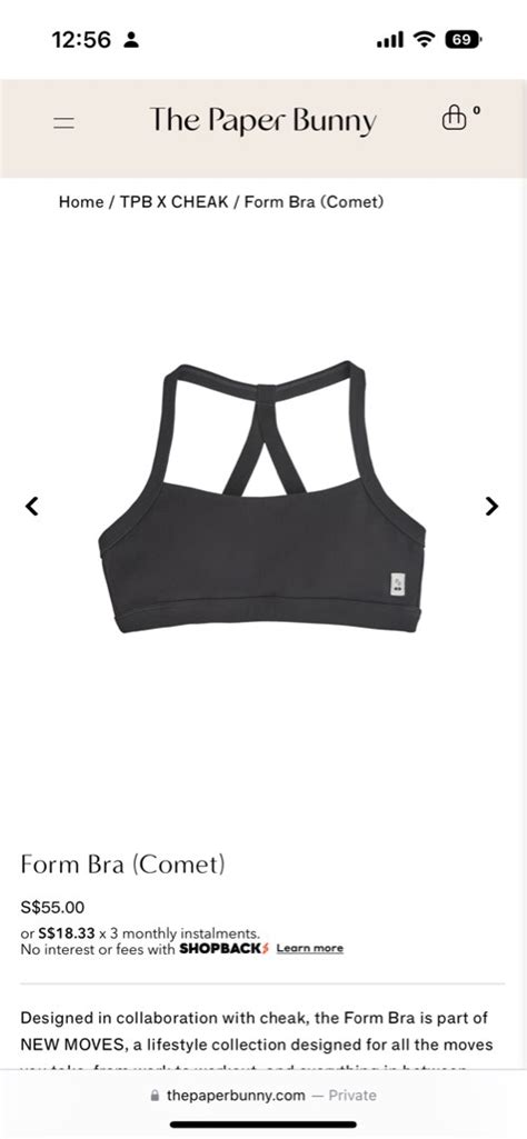 Bnwt The Paper Bunny X Cheak Form Bra Comet Womens Fashion Activewear On Carousell