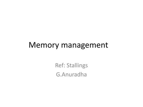 PPT Memory Management PowerPoint Presentation Free Download ID