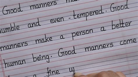 Good Manners Neat And Clean Handwriting Calligraphy Writing