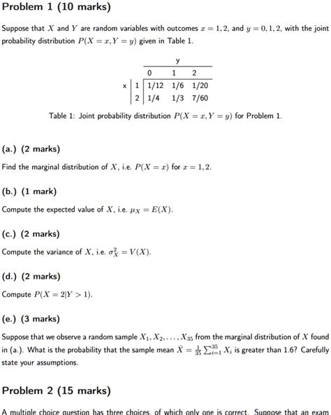 Solved Problem 1 10 Marks Suppose That X And Y Are Random Variables