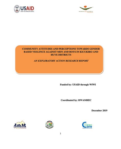 Community Attitudes And Perceptions Towards Gender Based Violence