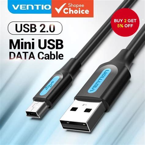 Vention Mini Usb Cable Usb 20 Mini Usb To Usb 2a 480 Mbps Usb Data