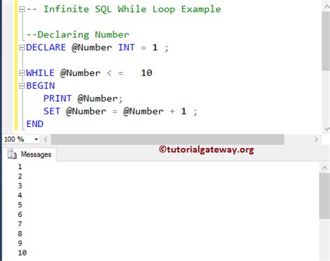 Sql While Loop