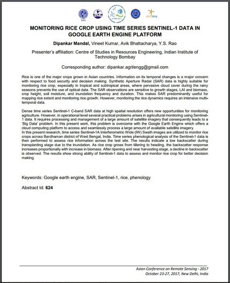 PDF Monitoring Rice Crop Using Time Series Sentinel Data In Google Earth Engine Platform