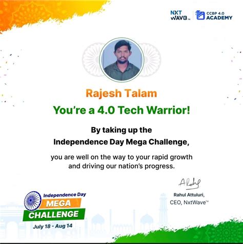 Rajesh Talam On Linkedin Ccbp Ccbplain Nxtwave Ccbpacademy Rahulattuluri