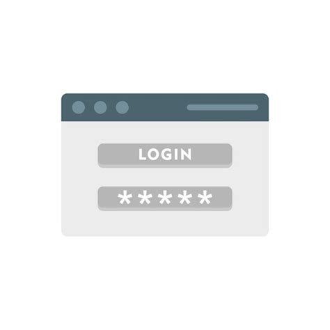 Ícone De Autenticação De Página De Login Ilustração Plana Do ícone