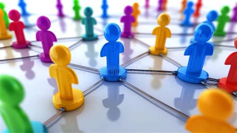 Colorful Network Of Interconnected People Represented By Icons Stock Illustration Illustration