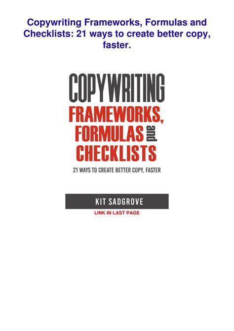 Ppt Download⚡️ Copywriting Frameworks Formulas And Checklists 21 Ways To Create Better Copy