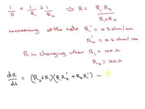 Solved If Two Resistors With Resistances R1 And R2 Are Connected In Parallel As In The Figure