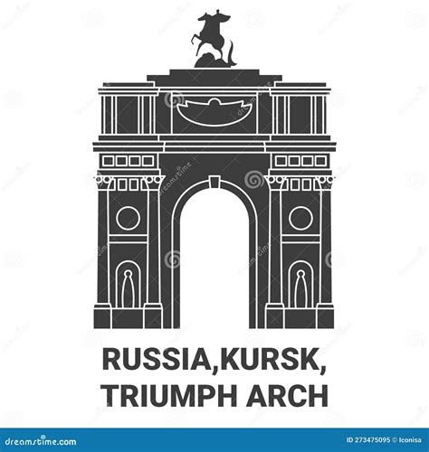 Russia Kursk Line Cityscape Flat Vector Travel City Landmark