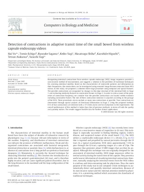 Pdf Detection Of Contractions In Adaptive Transit Time Of The Small Bowel From Wireless