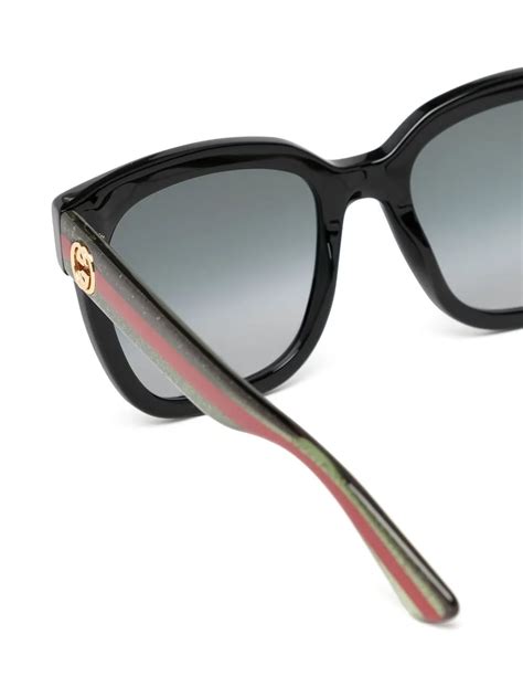Gucci Eyewear Square Frame Gradient Sunglasses Black Farfetch
