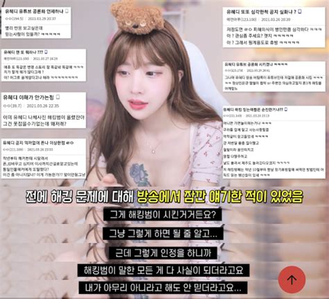 나체 사진 등으로 협박받는 Bj 유혜디 해킹 피해 현황