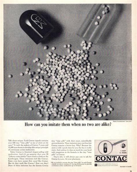 Contac Cold Medicine 600 Tiny Time Pills In Every Capsule 1960s R