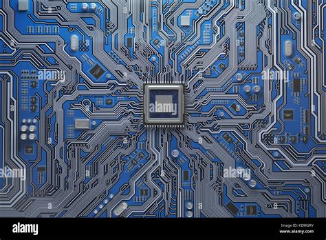 Computer Motherboard With Cpu Circuit Board System Chip With Core Processor Computer
