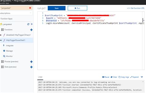 How Powershell Login Azurermaccount In Azure Using Function Apps Stack Overflow
