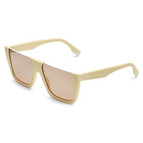 Fendi Fendi Way Square Oversize Sunglasses Yellow Sunglasses