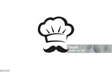 크리에이티브 셰프 모자 콧수염 디자인 벡터 기호 일러스트 요리사 모자에 대한 스톡 벡터 아트 및 기타 이미지 요리사 모자 요리사 아이콘 Istock