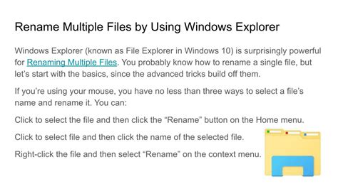 Ppt Rename Multiple Files In Windows 10 Powerpoint Presentation Free Download Id10992498