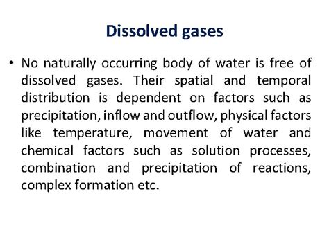 Chemical Characteristics Of Lake Dissolved Gases Oxygen Carbon