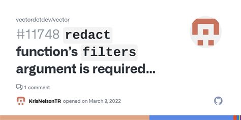 Redact Functions Filters Argument Is Required But Docs Say