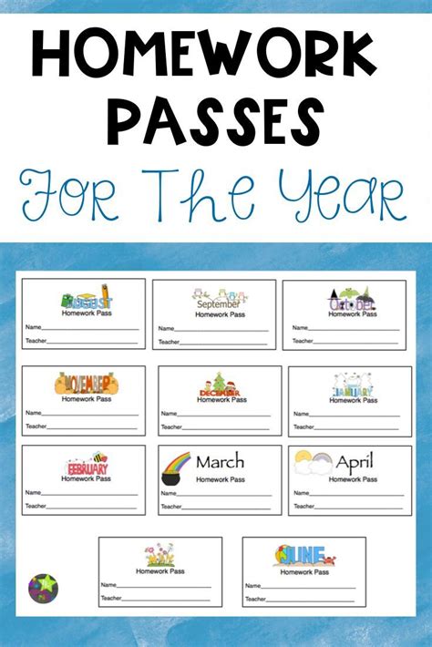 Homework Passes Homework Reward Set Homework Pass Homework Busy