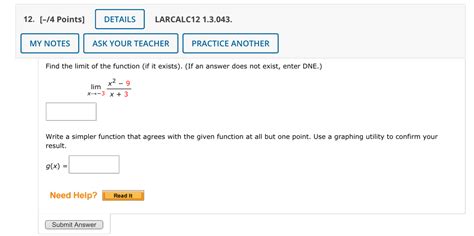 Solved Find The Limit Of The Function If It Exists If An Chegg Com