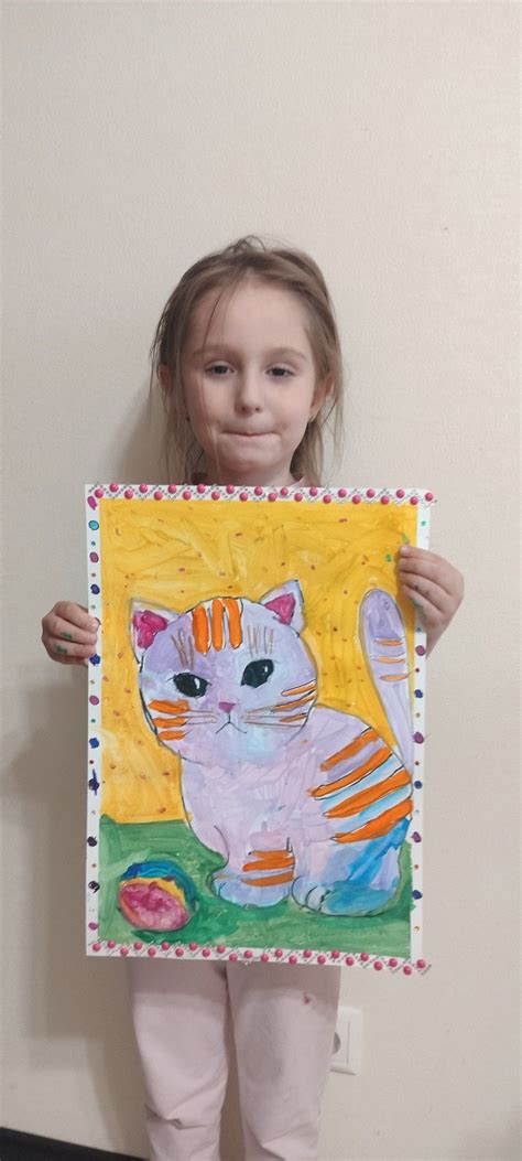 Живопись с Мариной Рисунок гуашью Котик