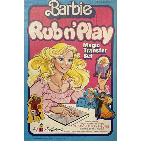 Barbie Colorforms Rub N Play Magic Transfer Set 944rubnplay