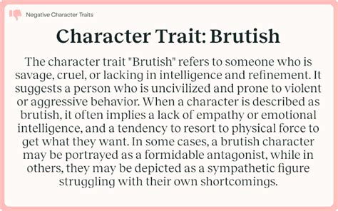 Character Trait Brutish