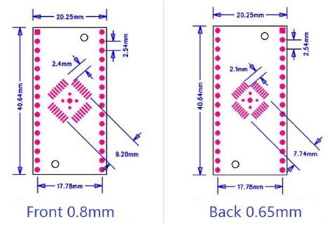HTQFP QFN To DIP Mm Adapter PCB