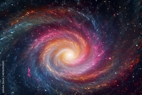 Galaxy In Space Computer Generated Abstract Background 3d Render Galaxy And Nebula In Deep