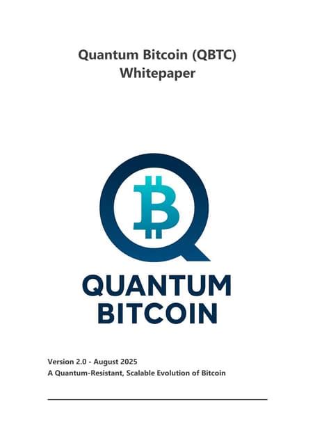 Introducing The Quantum Bitcoin Qbtc 2025 Pdf