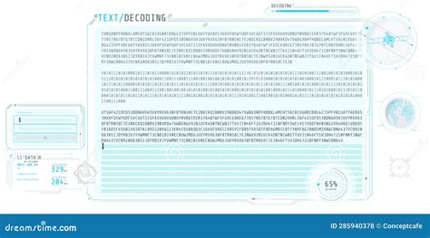 Design Of A Software Interface For Text Decoding Stock Vector Illustration Of Connection