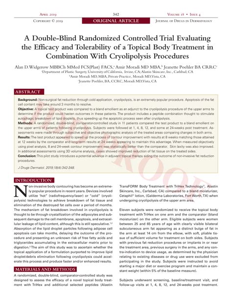 Pdf A Double Blind Randomized Controlled Trial Evaluating The Efficacy And Tolerability Of A