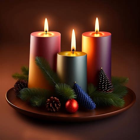 Premium Ai Image Advent Candles Closeup