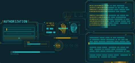 Data Decoding Program Screen With Authorization Vector Image