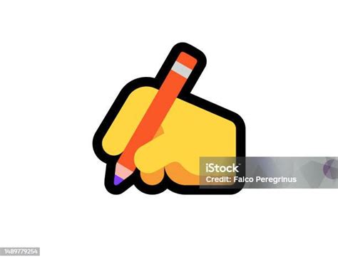 흰색 배경에 손 벡터 아이콘을 씁니다 펜을 들고 있습니다 손 이모티콘 삽화를 쓰고 있다 고립 된 손 쓰기 이모티콘 쓰기 이모티콘에 대한 스톡 벡터 아트 및 기타 이미지