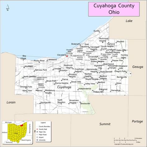 Map Of Cuyahoga County Ohio Where Is Located Cities Population Highways And Facts