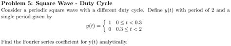 Solved Problem 5 Square Wave Duty Cycle Consider A