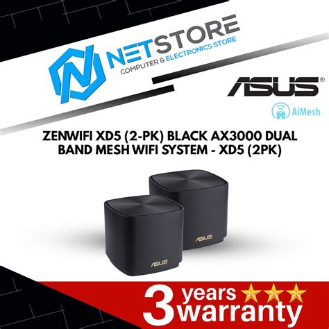 ASUS ZENWIFI XD5 2 PK BLACK AX3000 DUAL BAND MESH WIFI SYSTEM XD5 2PK Shopee Malaysia