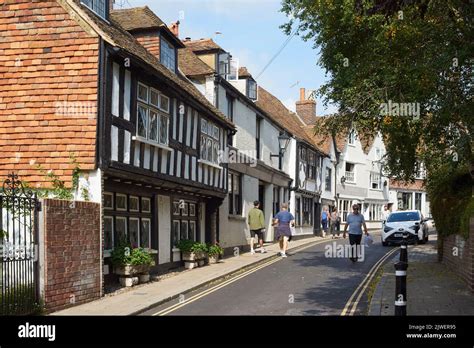 Historic Houses Along The Mint In The Town Of Rye East Sussex South
