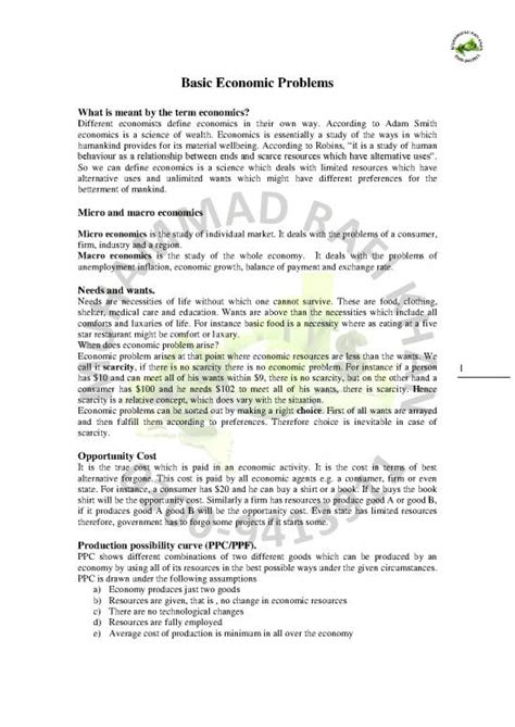 Basic Economic Problems Pdf 126616 Basic Economic Problems