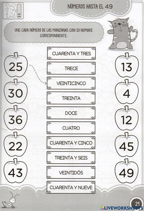 Lectura De Números Hasta El 49 Worksheet Live Worksheets