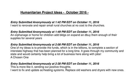 October2016 Humanitarian Projects Ideasdoc Docdroid