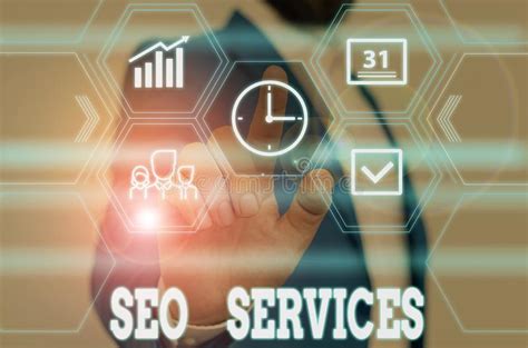 Writing Note Showing Seo Services Business Photo Showcasing Suite Of