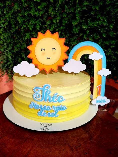 Topo De Bolo Personalizado Raio De Sol 3d Elo7