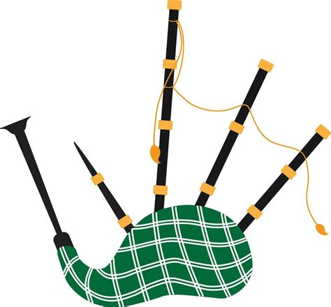 Vector Illustration Of Traditional Scottish Bagpipe Isolated In White