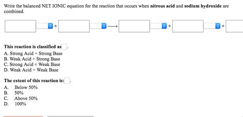 Solved Write The Balanced NET IONIC Equation For The Chegg