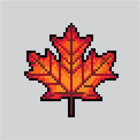 Pixel Art Illustration Maple Leaf Pixelated Maple Leaf Autumn Maple Leaf Icon Pixelated For